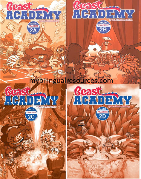 Beast Academy 2nd Grade Practice Book Set (Practice 2A, 2B, 2C, 2D ...